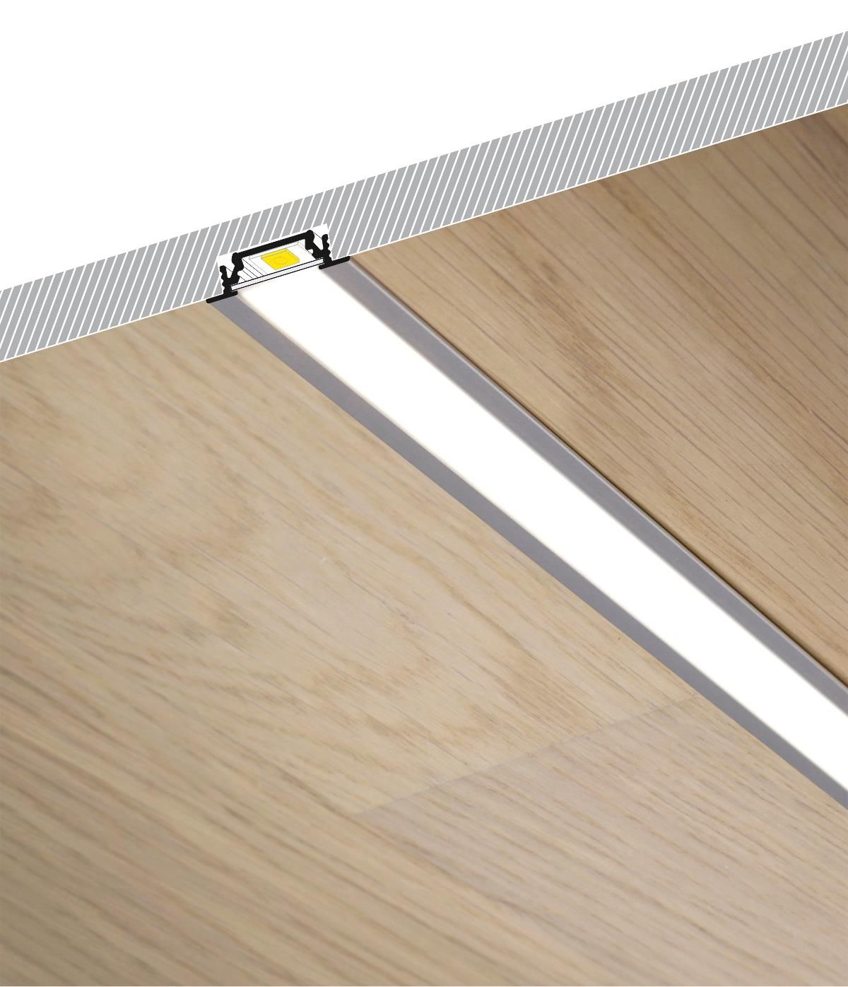 LEDexperten | GROOVE10 Indfræsning Profil Til LED Strip (Model C) 2 Meter
