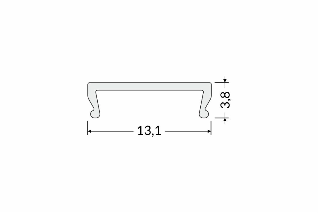 LEDexperten | Afdæknings Click Cover i Sort Til Profil Model C - 1 Meter