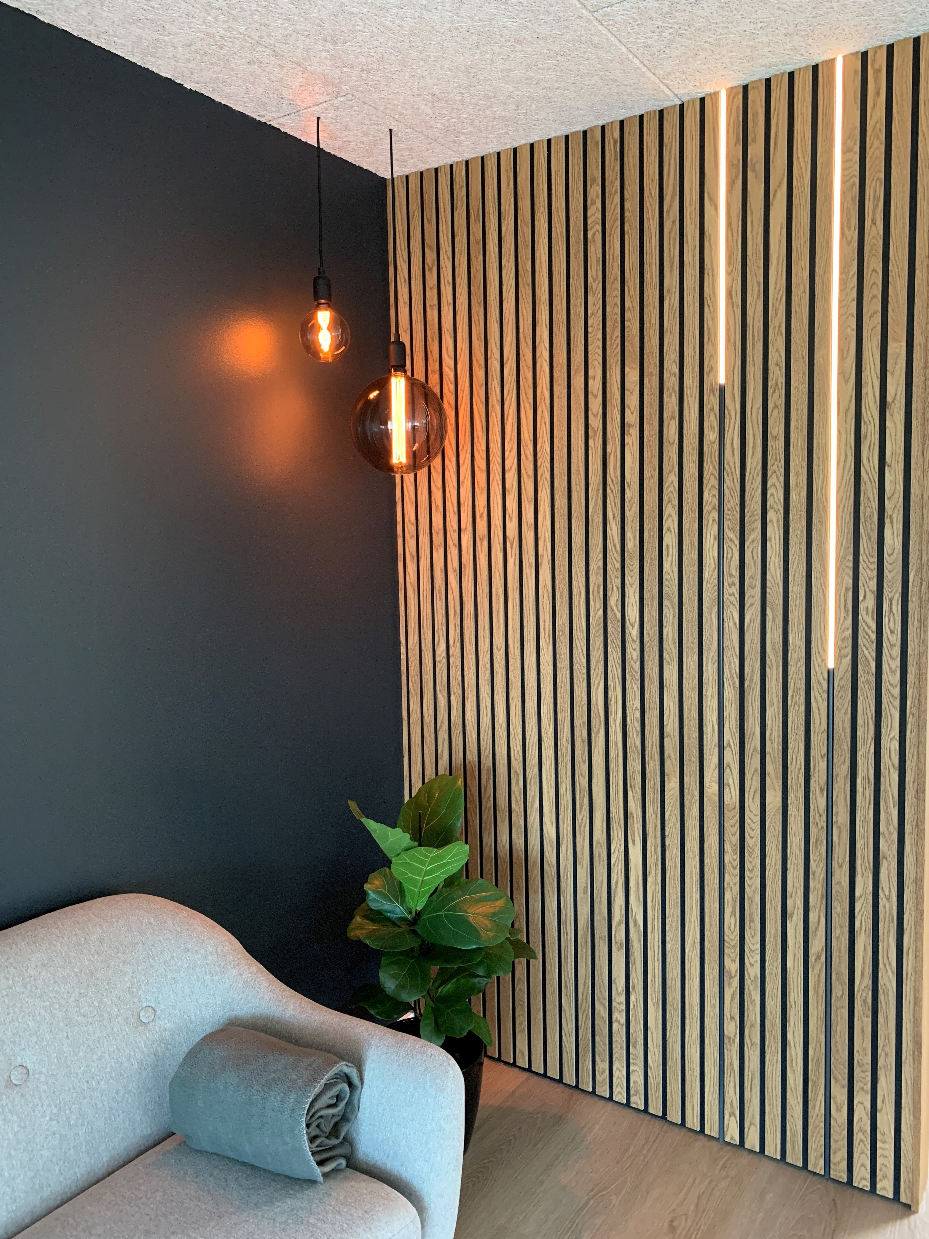 LEDexperten | Module Akustikpanel LED Lys Sæt i 3000K (240 cm) i Sort
